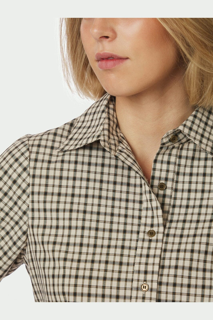 Neo Noir Rosa Checked Shirt 167289 Beige – KantByK